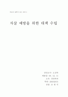 자살 예방을 위한 대책 수립-1페이지