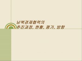 [북한 경제] 남북경제협력의 추진과정과 현황 및 평가 그리고 나아갈 방향 제언 (2007년 추천 우수 레포트 선정)-1페이지