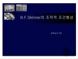 [스키너 이론] B.F.Skinner의 조작적 조건형성이론 분석과 교육에서의 적용 (2007년  추천 우수 레포트 선정)-1페이지