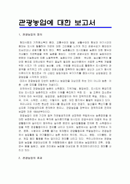 관광농업의 현황과 문제점 및 발전방안-1페이지