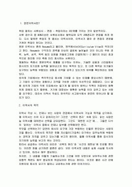 최신 영문이력서 작성전략 및 성공이력서 예문-1페이지