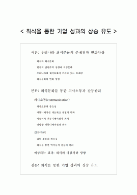 기업의 회식문화와 회식을 통한 기업성과의 상승 유도-1페이지