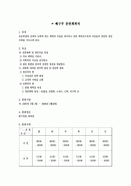 초등학교 배구부 훈련계획서-1페이지