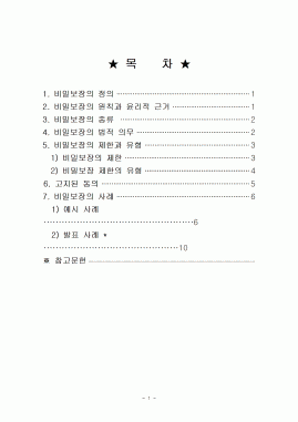 비밀보장에 대한 모든 것 레포트-1페이지