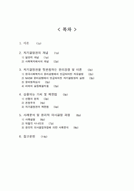 자기결정권의 개념, 자기결정권을 뒷받침하는 윤리강령 및 이론, 사례분석 및 윤리적 의사결정 과정 - 자기결정권의 개념, 윤리강령 및 이론, 상충되는 가치 및 제한점-1페이지