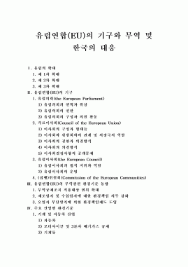 [유럽연합][EU]유럽연합(EU)의 기구와 무역 및 한국의 대응(유럽연합(EU) 기구, 유럽연합(EU) 무역관련 환경기준, 산업에 미치는 영향 및 대응방안, 유럽연합(EU)의 연계체계와 한국의 대응, 유럽연합, EU)-1페이지