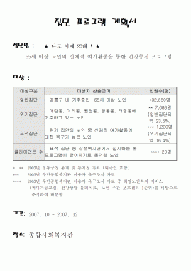 65세 이상 노인의 신체적 여가활동을 통한 건강증진 프로그램-1페이지