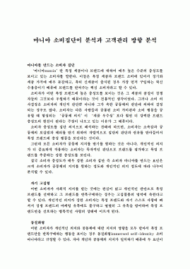 마니아 소비집단이 분석과 고객관리 방향 분석-1페이지