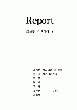 고혈압 식단작성-1페이지