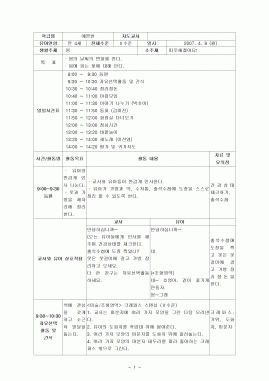 봄에 관한 일일계획안과 활동계획안-1페이지