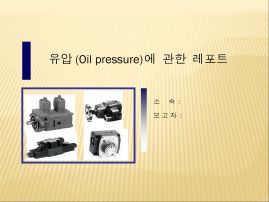 유압 (Oil pressure)   레포트-1페이지