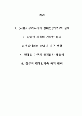 장애인 가족의 실태와 현황 및 장애인 가구의 문제점과 해결책-1페이지