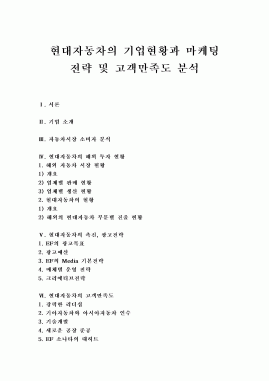 [소비자행동]현대자동차의 기업현황과 마케팅전략 및 고객만족도 분석-1페이지