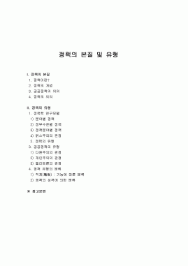 정책의 본질 및 유형-1페이지