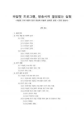 파일럿 프로그램, 방송사의 끊임없는 실험-1페이지