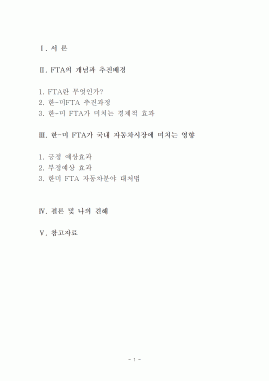 한미 FTA가 국내 자동차시장에 미치는 영향-1페이지