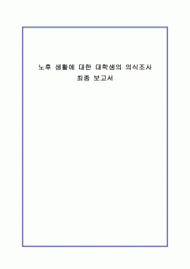 노후 생활에 대한 대학생의 의식조사 보고서-1페이지