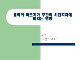 음악의 빠르기가 주관적 시간 지각에 미치는 영향-1페이지