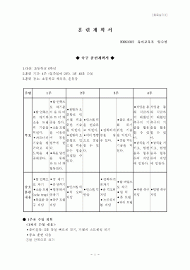 초등학교 훈련계획서 작성(4주분량)-1페이지