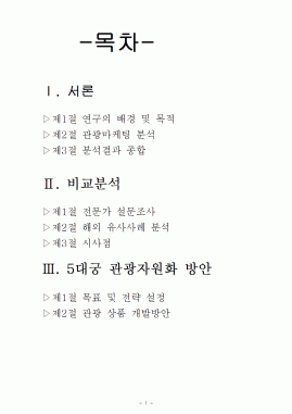 5대궁을 활용한 문화관광상품 개발방안-1페이지