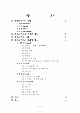 베라크루즈의 마케팅믹스(4P) 전략 세부분석-1페이지