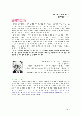 피아제 이론에 대하여 (인지발달이론)-1페이지