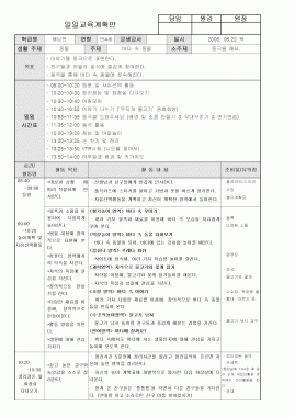  동극활동 일일교육 계획안-1페이지