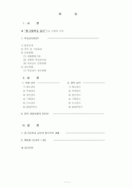 중, 고등학교 급식시설 조사-1페이지