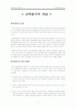 교육평가의 의미, 기능, 기본원리, 역사와 동향-1페이지