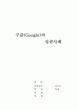 구글(Google)의 성공사례-1페이지
