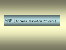 ARP ( Address Resolution Protocol )-1페이지