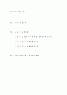 중국의 음식문화(한국과 비교)-1페이지