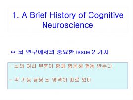 [인지 신경과학, 심리학, 뇌와 인지 ] 인지신경과학-1페이지