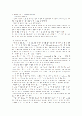 [자연과학]항생물질의 종류, 스테로이드의 종류, 비타민, 아미노산, 유기산...-1페이지