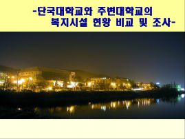 단국대학교와 주변대학교의 복지시설 현황 비교 및 조사-1페이지