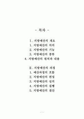 지방예산의 운용-1페이지