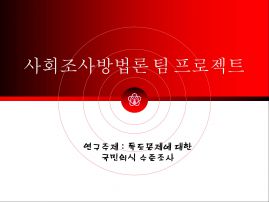 독도문제에 대한 국민의식 수준조사 방법론-1페이지