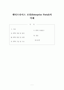 엔터프라이즈포탈의 이해와 사례를 통한 분석-1페이지