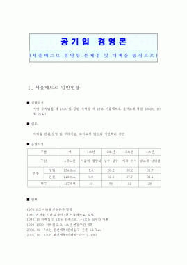 서울메트로 경영상 문제점 및 대책-1페이지