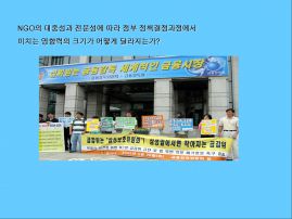 [사회과학] NGO의 대중성과 전문성에 따라 정부 정책결정과정에서 미치는 영향력의 크기가 어떻게 달라지는가?-1페이지