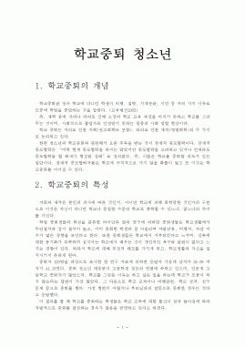 학교중퇴의 원인과 실태 및 대책-1페이지