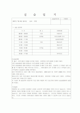 사회복지 실습일지 실습일과표, 실습내용-1페이지