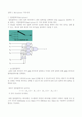 예비보고서 - Multiplexer 가산-감산-1페이지