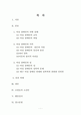 여성장애인의 현황과 문제점 및 실천과제-1페이지