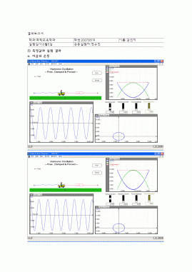 결과레포트〃컴퓨터화상실험(단조화운동)-1페이지