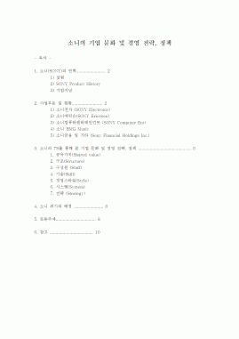 소니의 기업 문화 및 경영 전략-1페이지