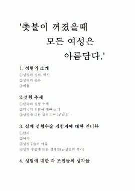 촛불이 꺼졌을때 모든 여성은 아름답다.(성형에 대해)-1페이지