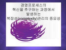 경영혁신의 부작용 - 복잡성(Complexity)관리 PPT -1페이지