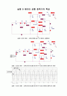 전자회로실험 - 실험9 에미터 공통 증폭기의 특성(예비 및 결과레포트)-1페이지