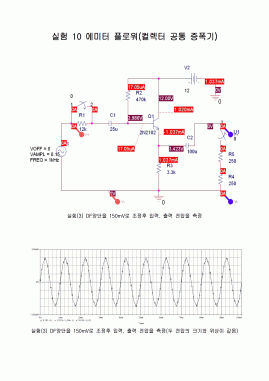 전자회로실험 - 10 에미터 플로워(컬렉터 공통 증폭기).hwp-1페이지